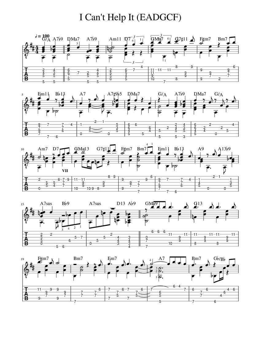 I Can t Help It EADGCF Sheet music for Guitar (Solo) | Musescore.com