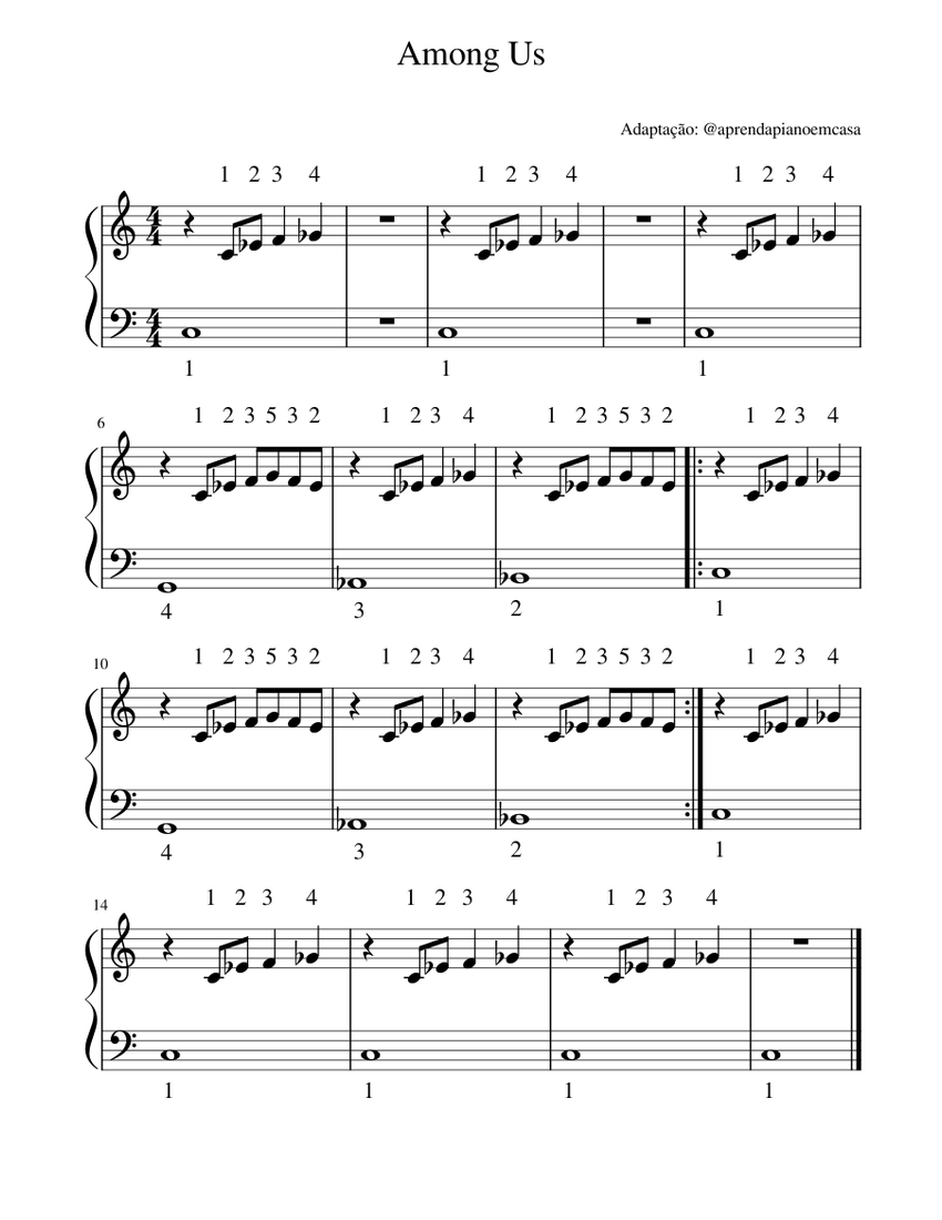 Among Us Sheet music for Piano (Solo) Easy | Musescore.com