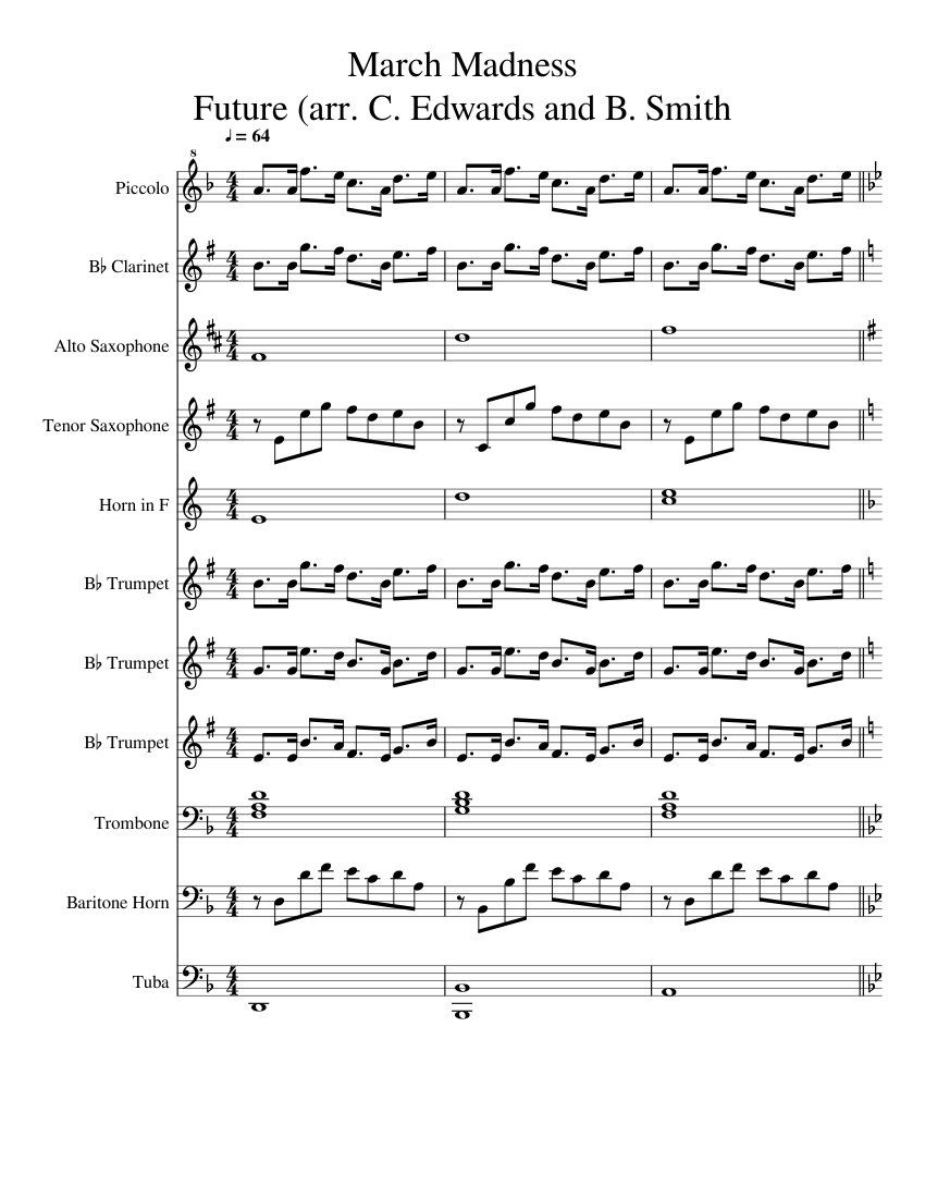 March Madness Future (arr. C. Edwards and B. Smith) Sheet music for ...