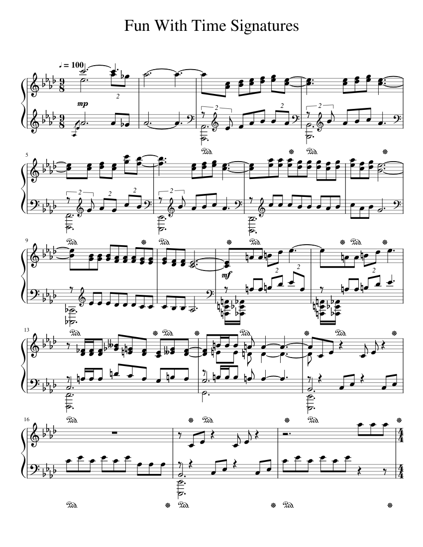 Fun With Time Signatures Sheet music for Piano (Solo) | Musescore.com
