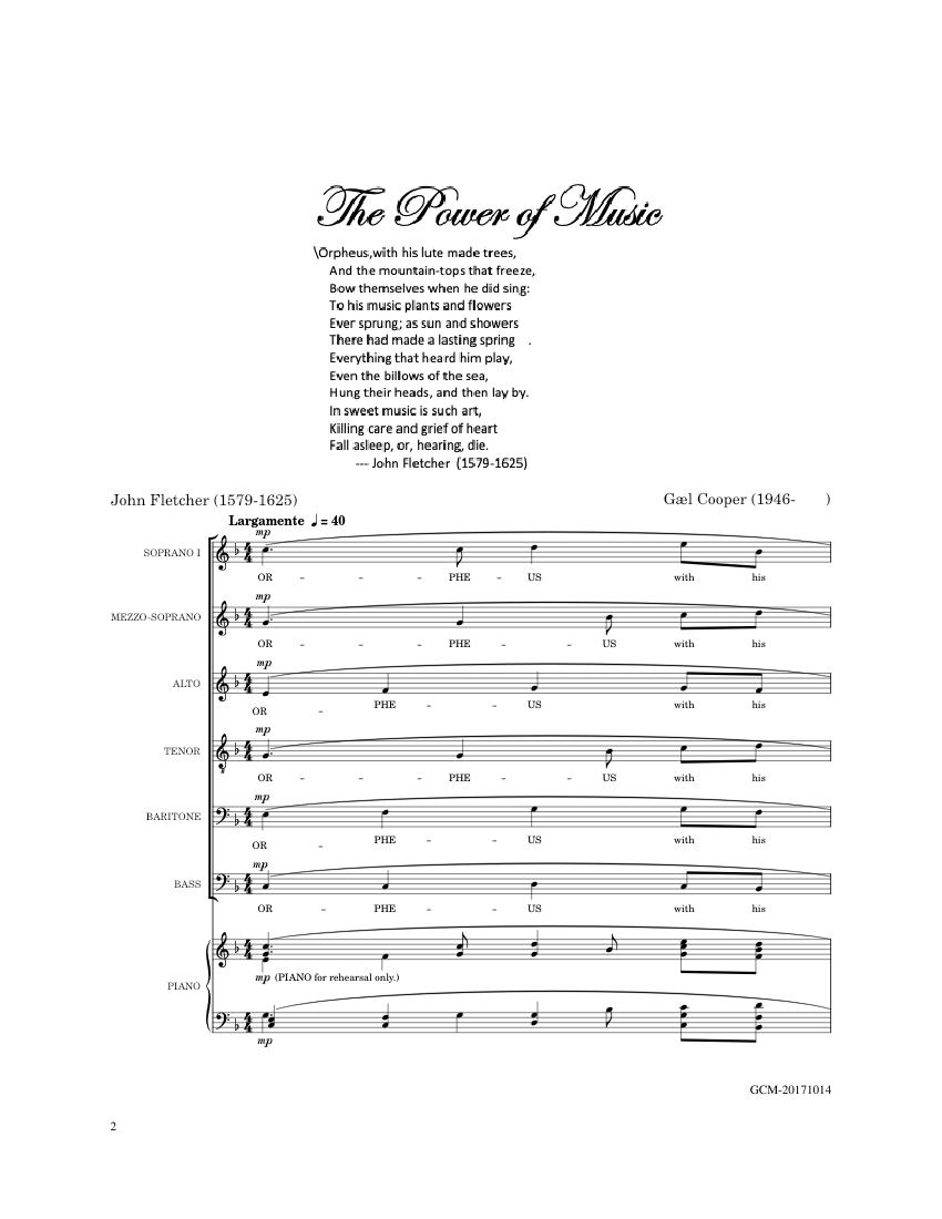 The Power of Music - Gæl Cooper Sheet music for Piano, Soprano, Alto ...