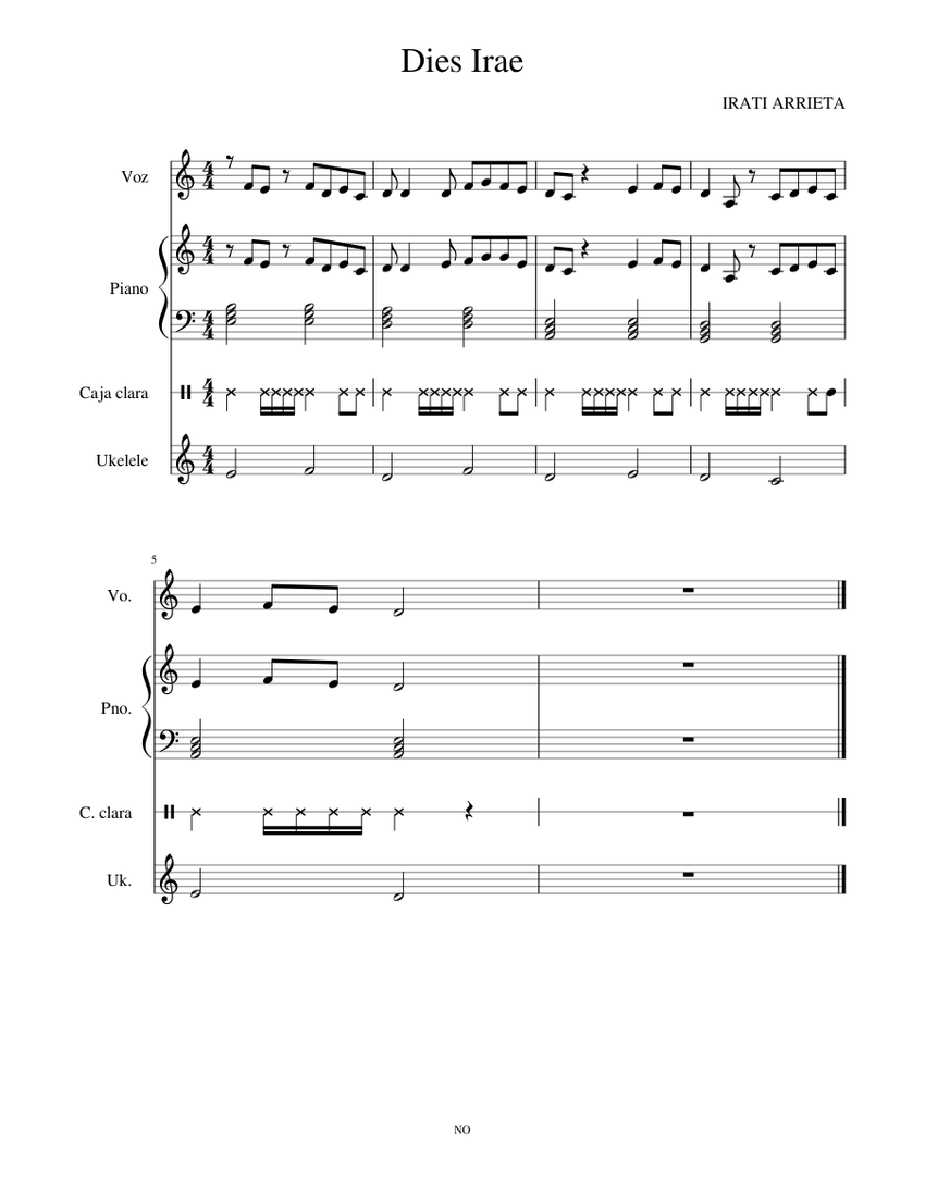 Dies Irae Sheet music for Piano (Solo) | Musescore.com