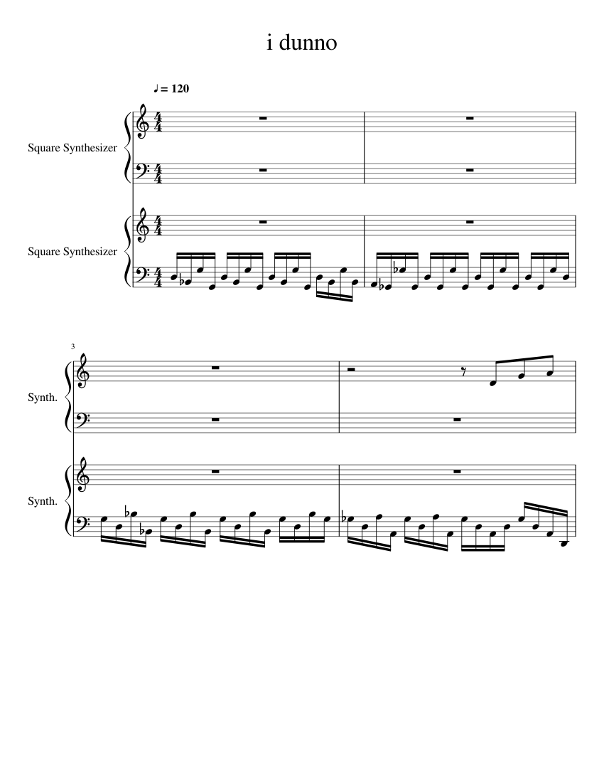 a chiptune piece Sheet music for Synthesizer (Mixed Duet) | Musescore.com