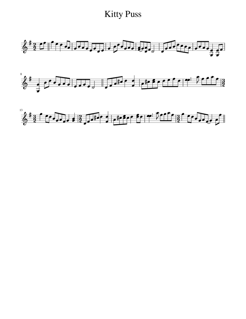 Kitty Puss Sheet music for Piano (Solo) | Musescore.com
