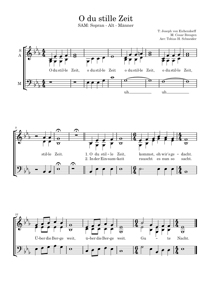 O du stille Zeit Sheet Music for Synthesizer (Choral) | MuseScore.com