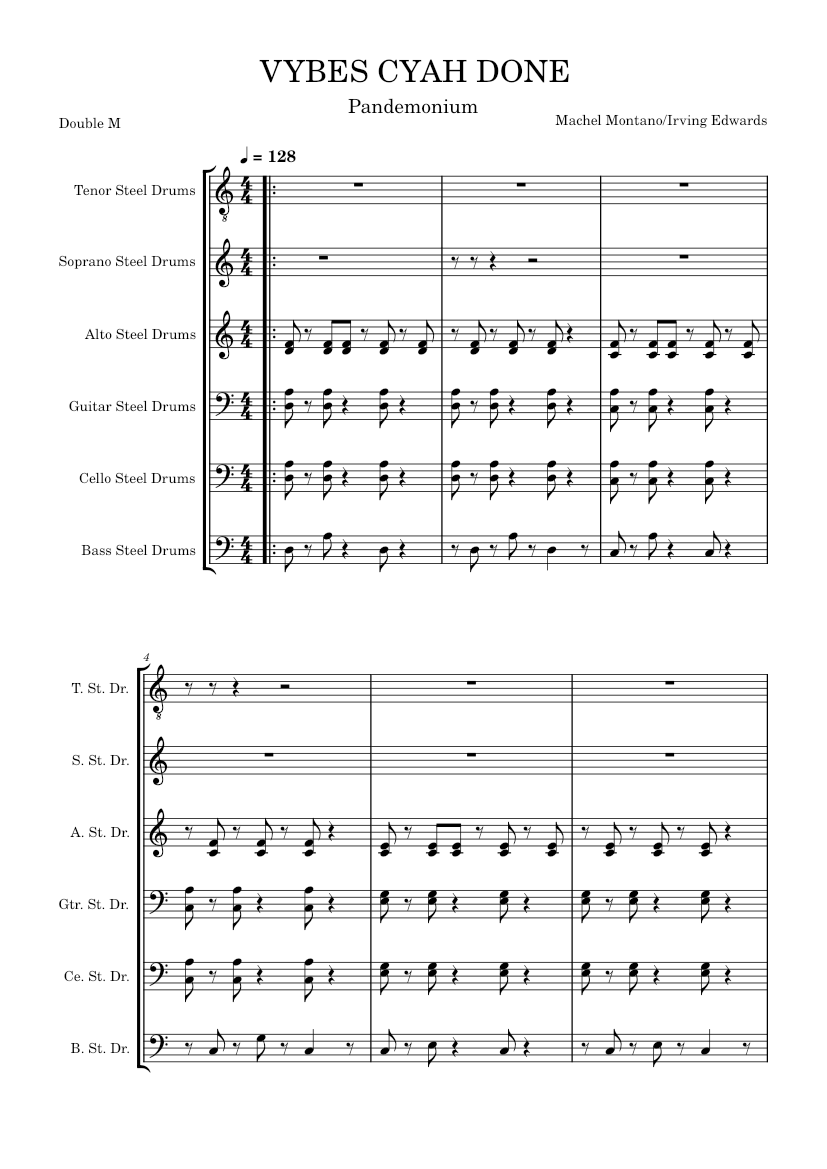 Vybes Cyah Done – Machel Montano Sheet Music for Steel drums (Mixed Ensemble) | MuseScore.com