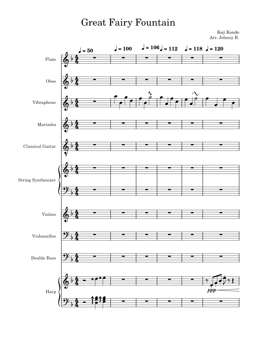 Great Fairy Fountain Sheet music for Flute, Oboe, Contrabass ...