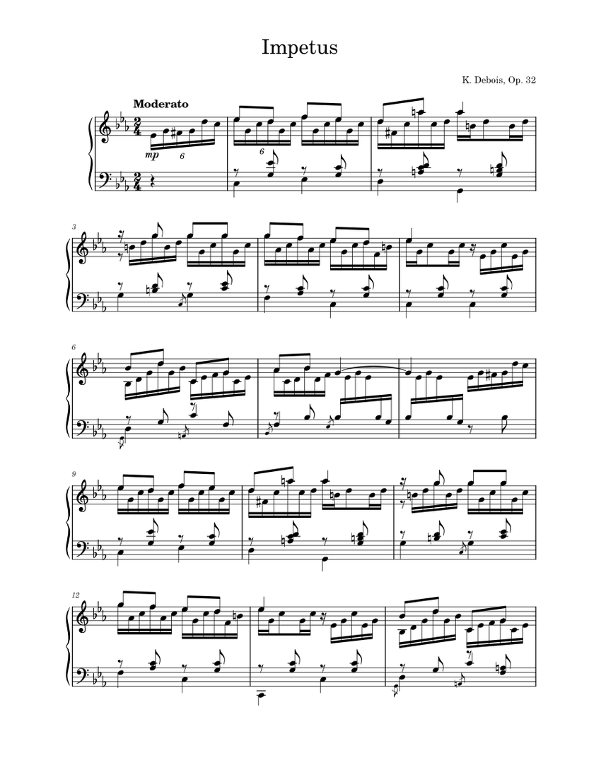 Impetus, Op32 Sheet music for Piano (Solo) | Musescore.com