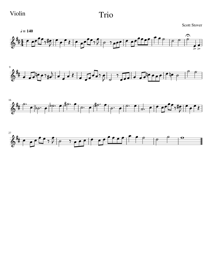 Trio - Violin Sheet music for Violin (Solo) | Download and print in PDF ...