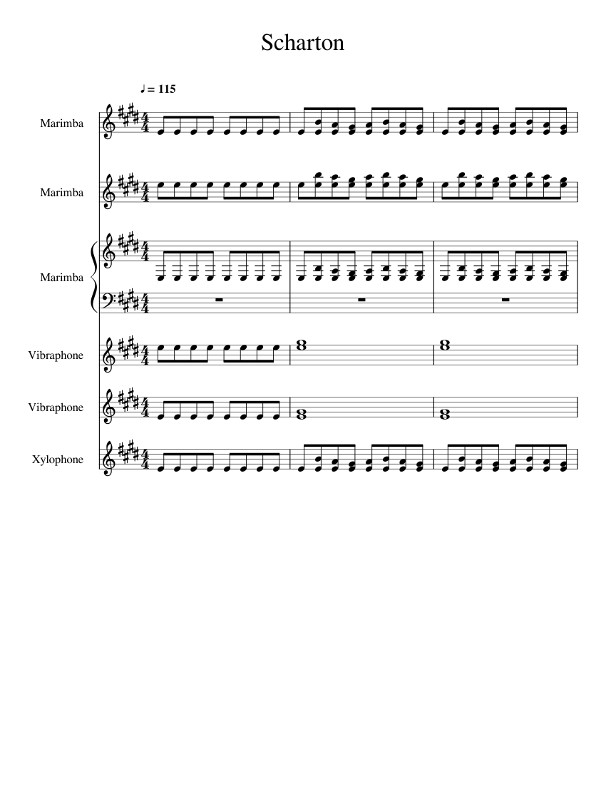Scharton Sheet music for Vibraphone, Marimba, Xylophone (Percussion ...