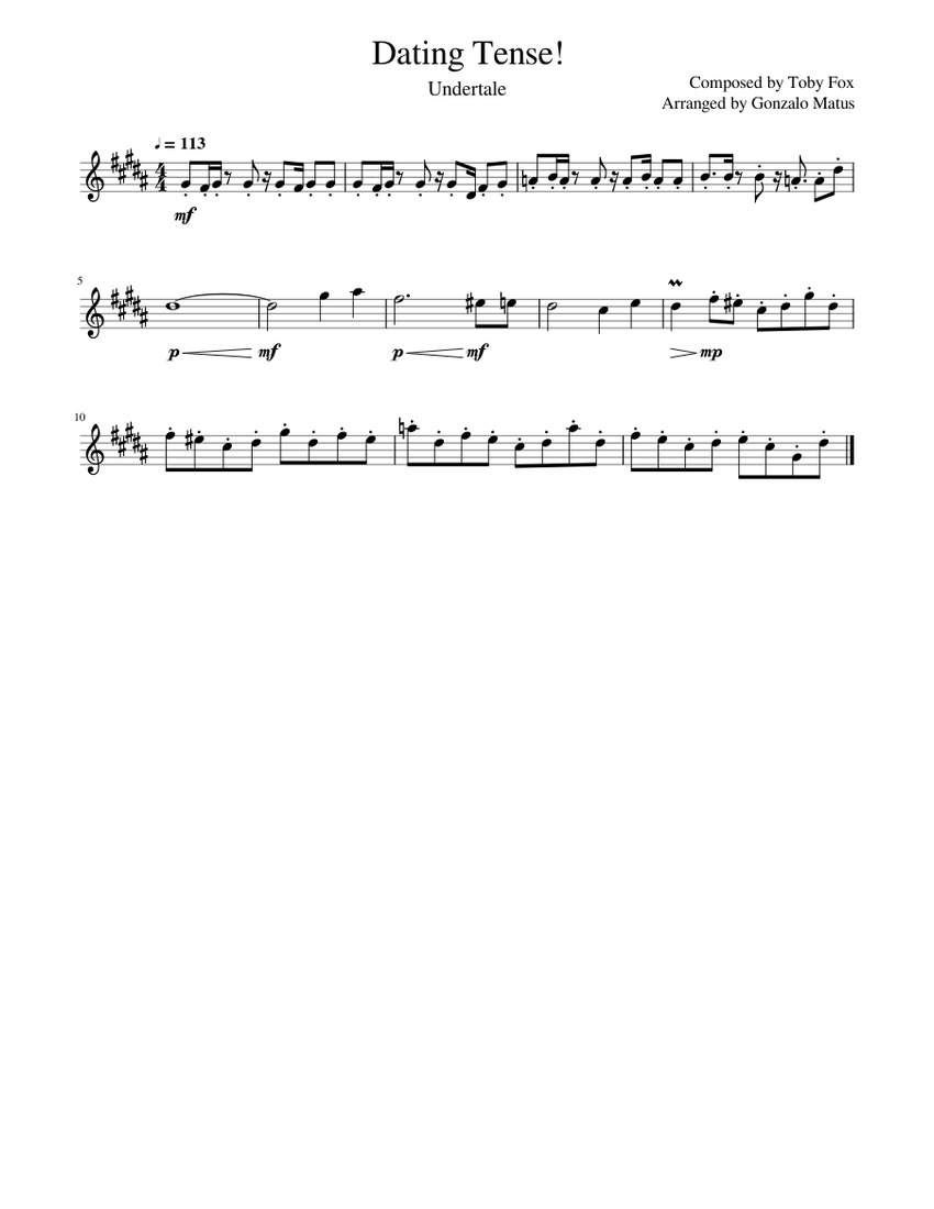 Dating Tense! - Violin Solo Sheet music for Violin (Solo) | Musescore.com