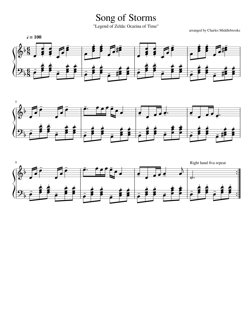 Song of Storms Sheet music for Piano (Solo) | Download and print in PDF ...