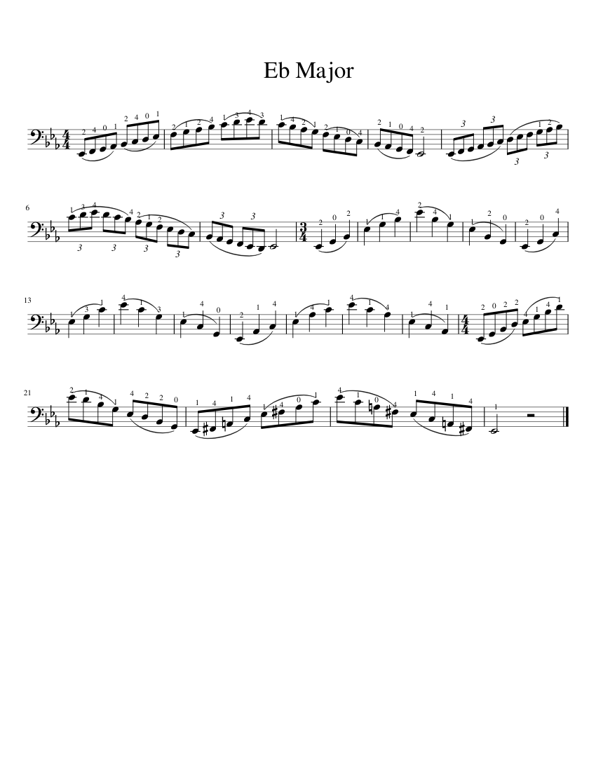 Eb Major two octave 5app Sheet music for Piano (Solo) | Musescore.com