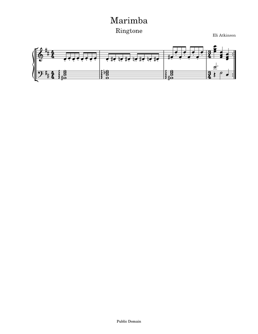 Ringtone - Marimba Sheet music for Marimba (Solo) | Musescore.com