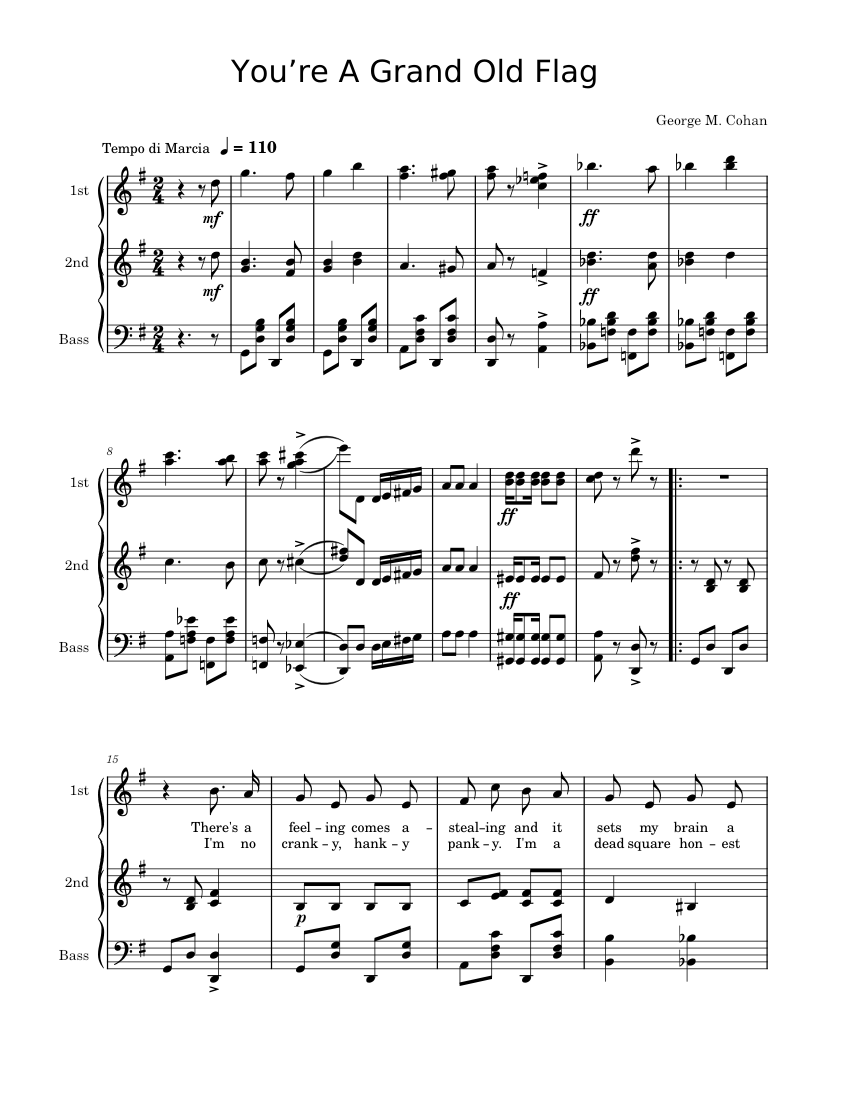 Youre A Grand Old Flag 4 Sheet music for Accordion (Piano Trio ...