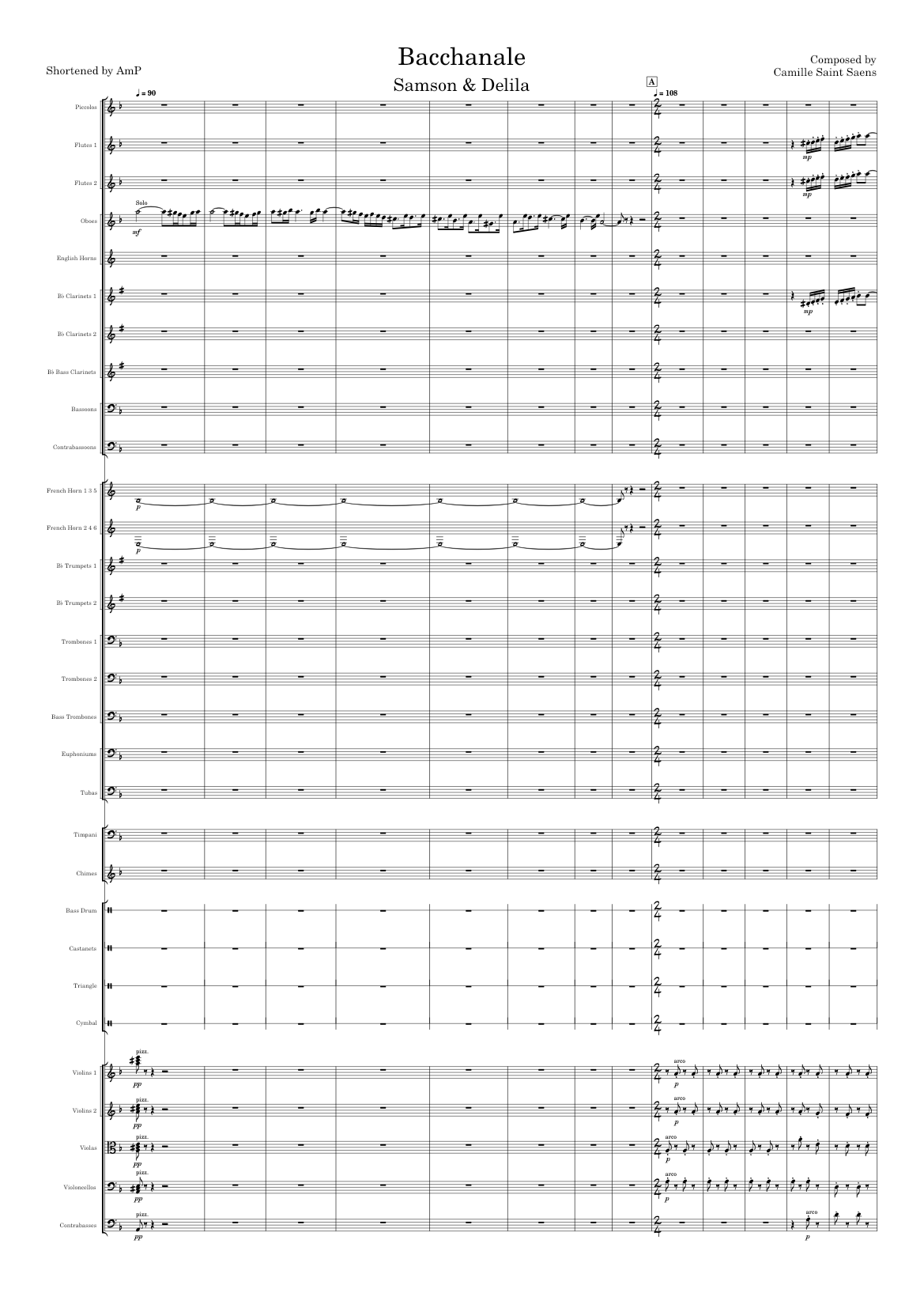 Bacchanale From Samson And Delilah – Camille Saint-Saëns Sheet Music for Trombone, Euphonium ...