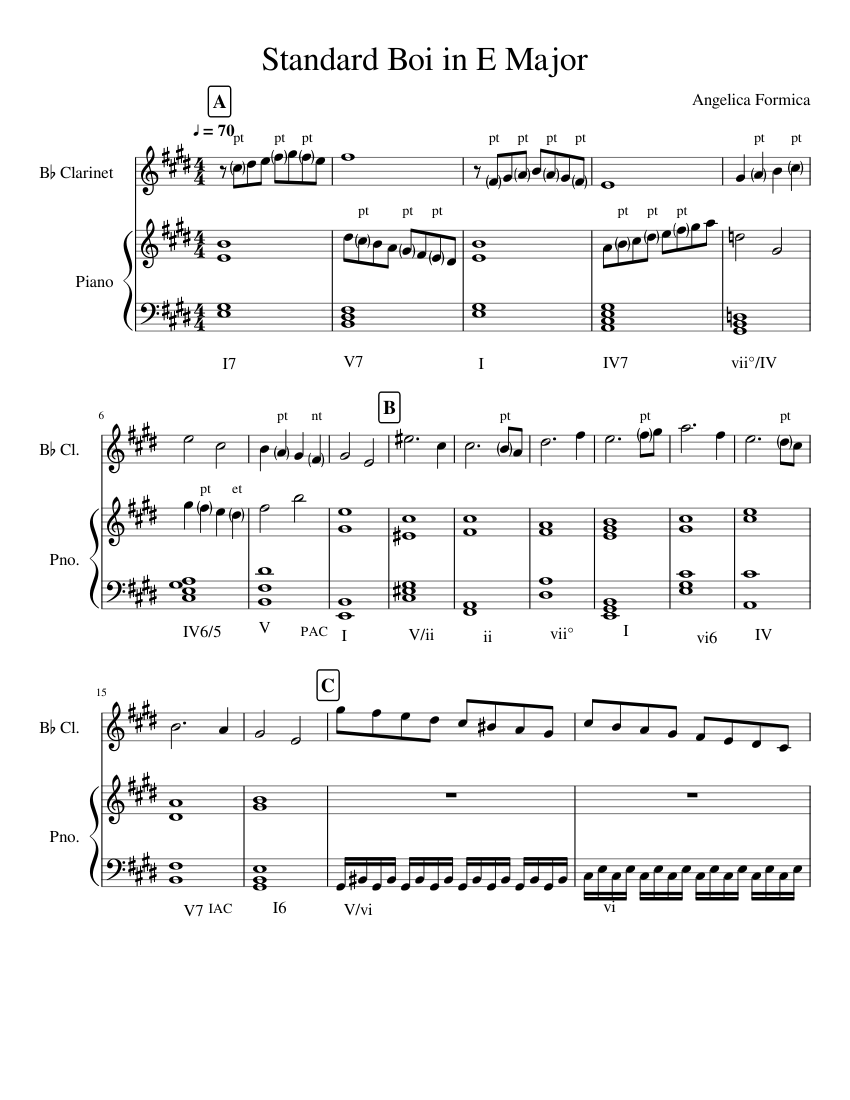 Standard Boi in E Major - piano tutorial