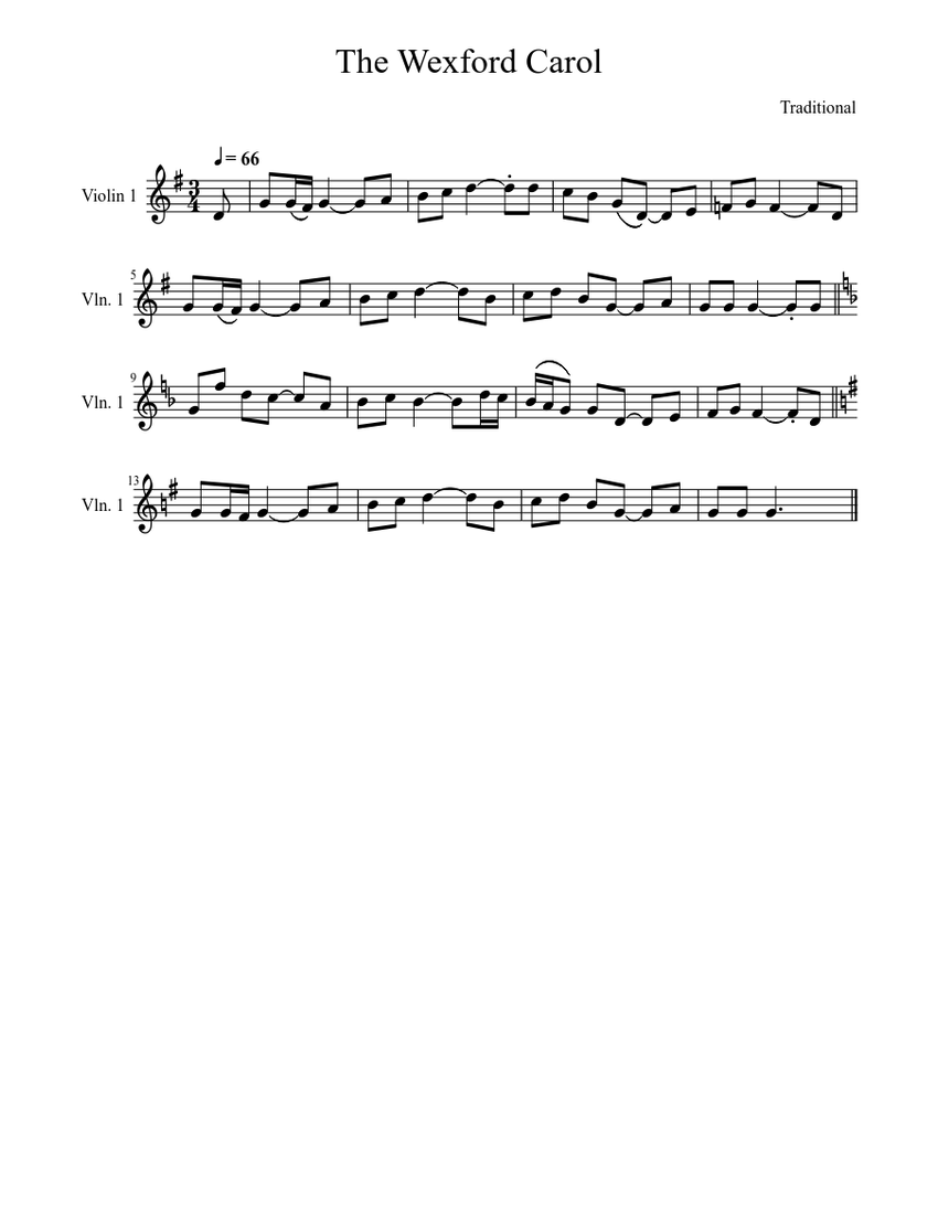 The Wexford Carol Sheet music for Violin (Solo) | Musescore.com