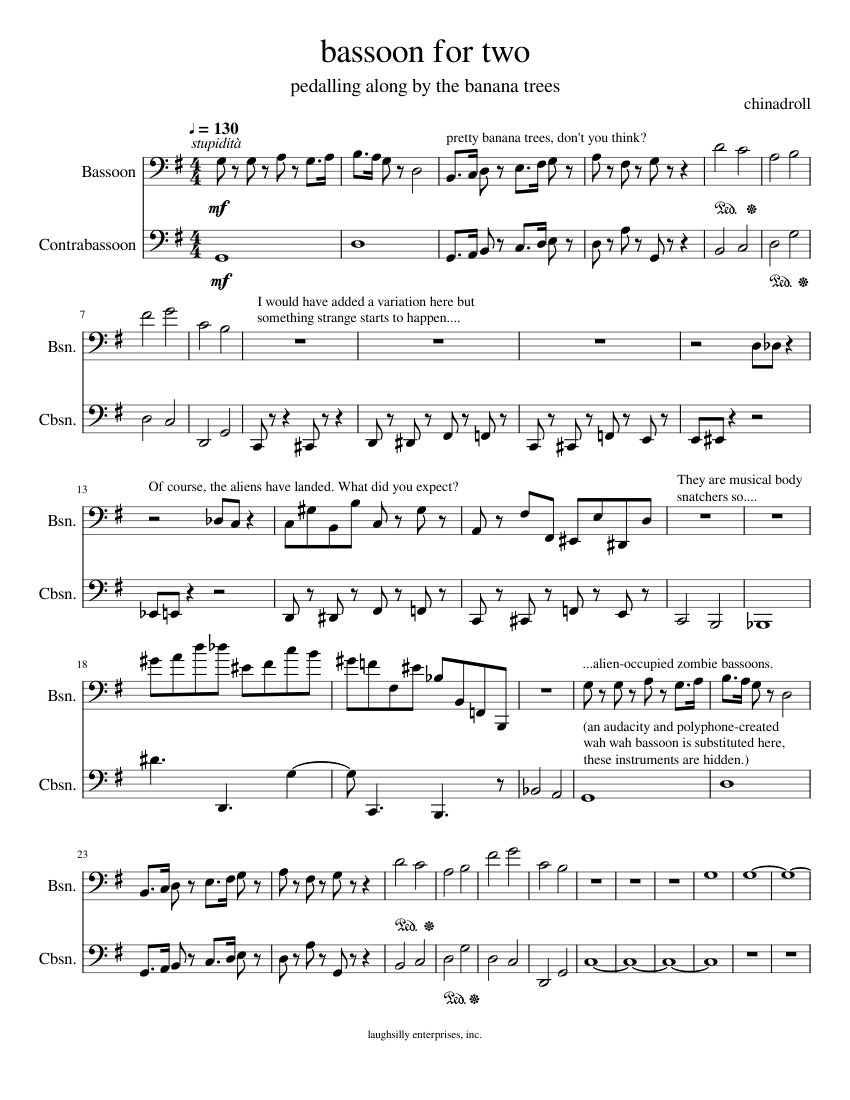 bassoon_for_two Sheet music for Bassoon, Contrabassoon (Woodwind Duet ...