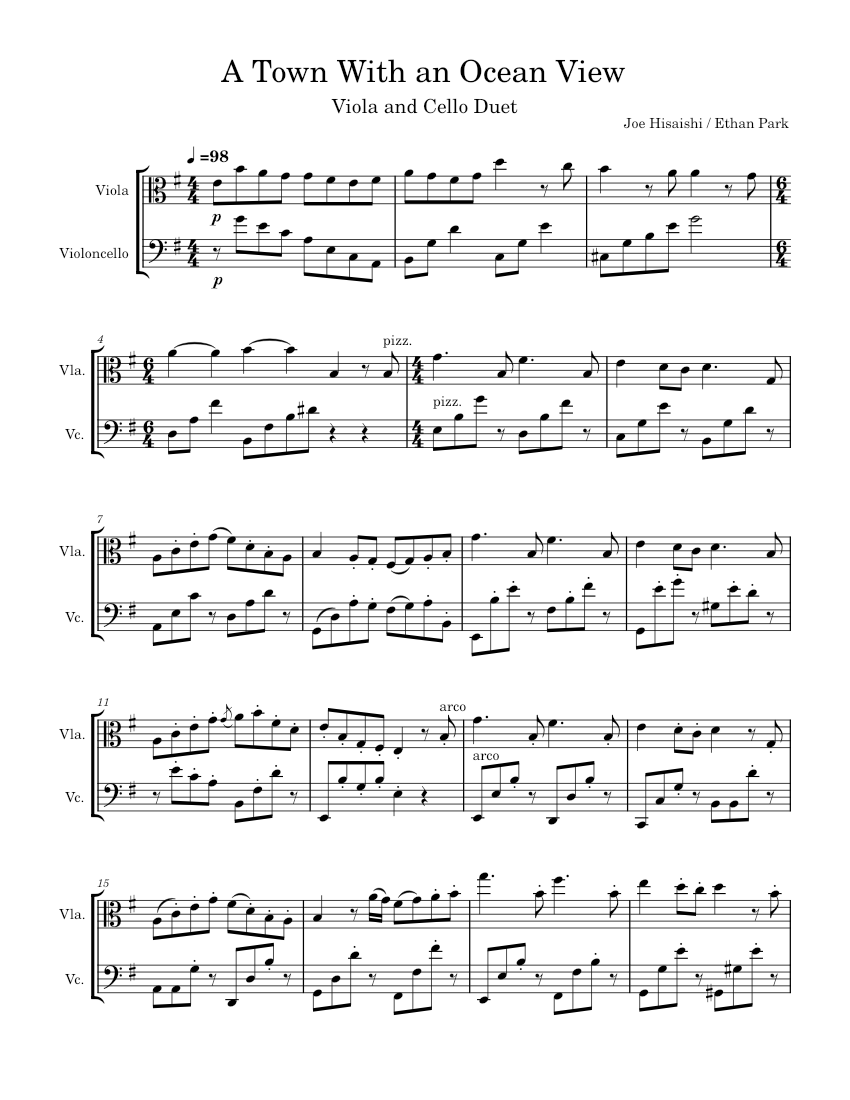 A town with an ocean view – Joe Hisaishi A Town With an Ocean View for ...