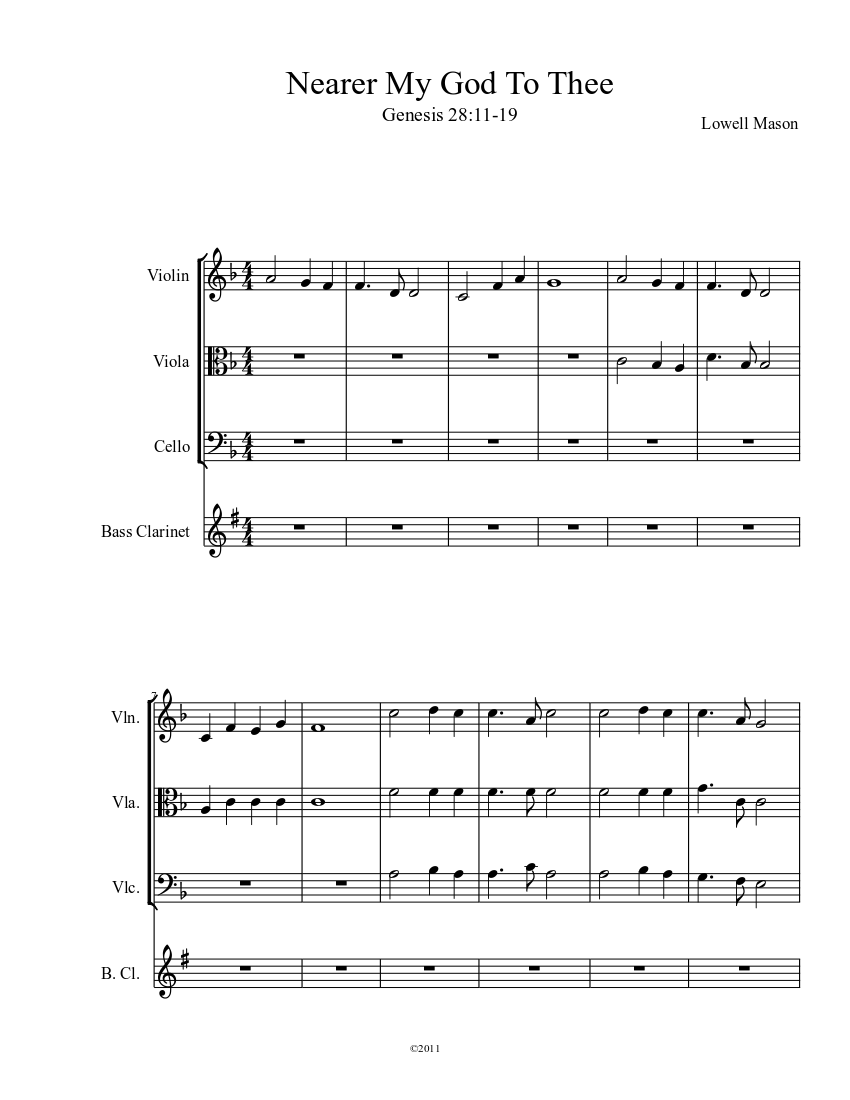 Nearer My God To Thee Sheet music for Violin, Cello, Viola (String Trio ...