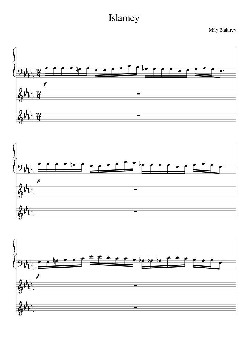 Islamey Full Sheet Music for Piano (Solo) | MuseScore.com