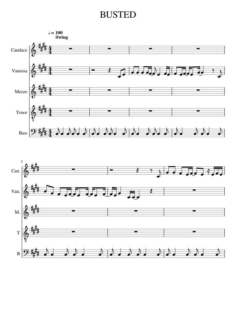 Busted! Sheet music for Piano (A Capella) | Musescore.com