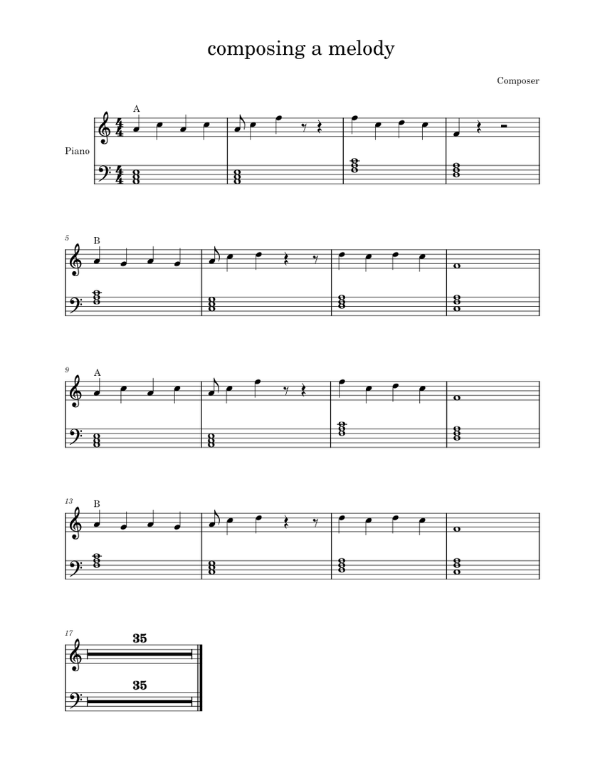 composing_a_melody Sheet music for Piano (Solo) | Musescore.com