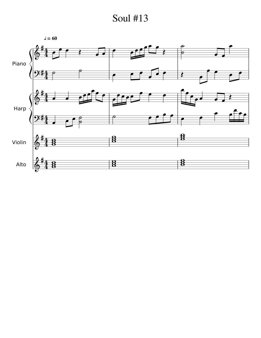 RS Erif (Theme) Sheet music for Piano, Alto, Violin, Harp (Mixed ...