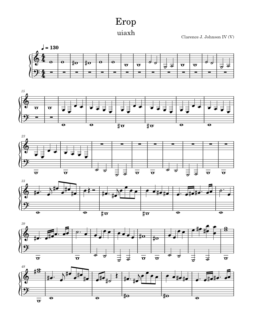 Erop Sheet music for Piano (Solo) | Musescore.com