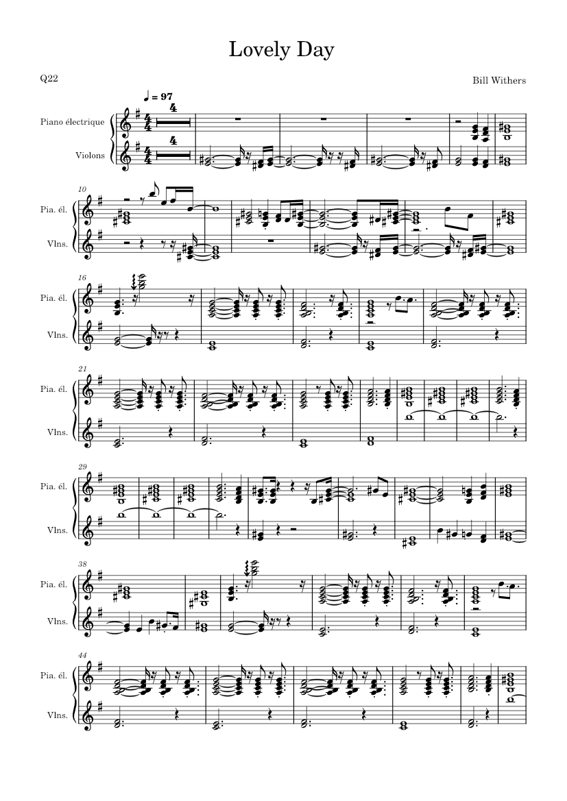 Lovely day – Bill Withers Lovely_Day Sheet Music for Piano, Strings ...
