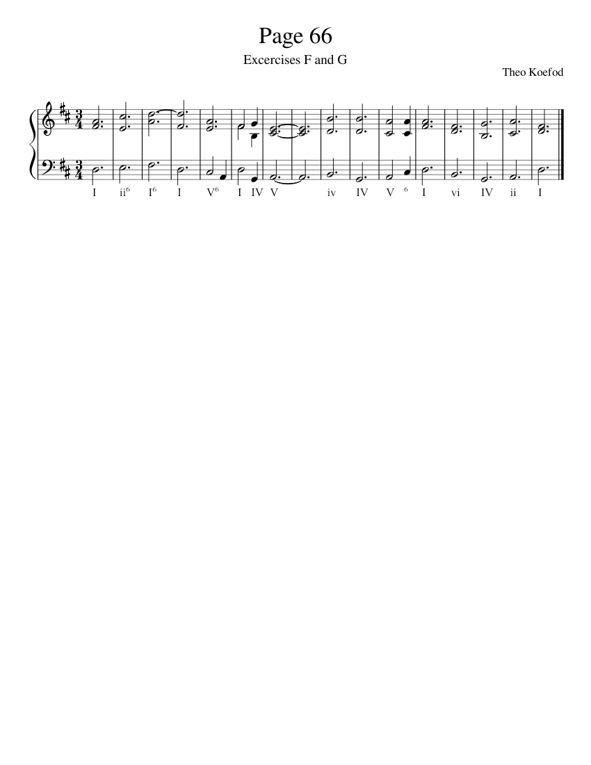 Page 66 music theory hw Sheet music for Piano (Solo) Easy | Musescore.com