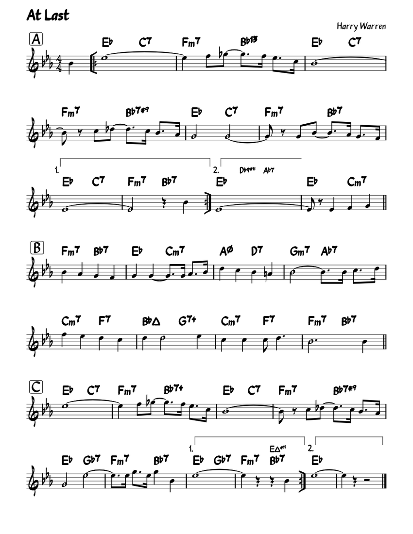 At Last Sheet music for Piano (Solo) Easy | Musescore.com