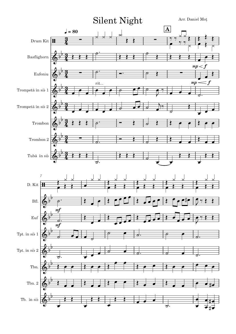 Silent night – dhategan03 Sheet music for Trombone, Tuba, French horn ...