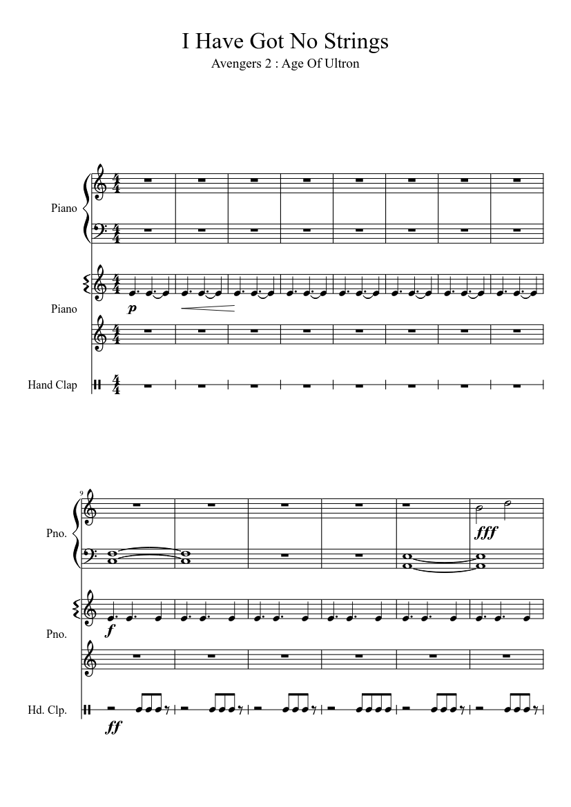 I've Got No Strings Sheet music for Piano (Piano Duo) | Musescore.com