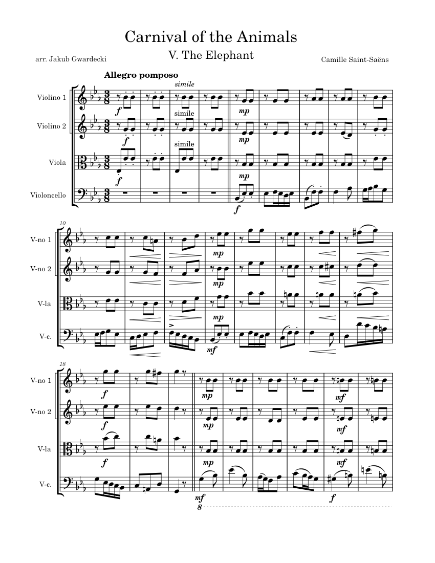 Le carnaval des animaux – Camille Saint-Saëns Camille Saint-Saëns - Carnival of the Animals ...