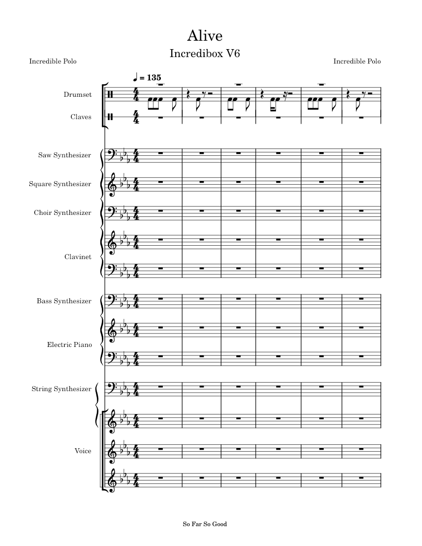 Alive Sheet music for Piano, Vocals, Clavichord, Bass guitar & more ...