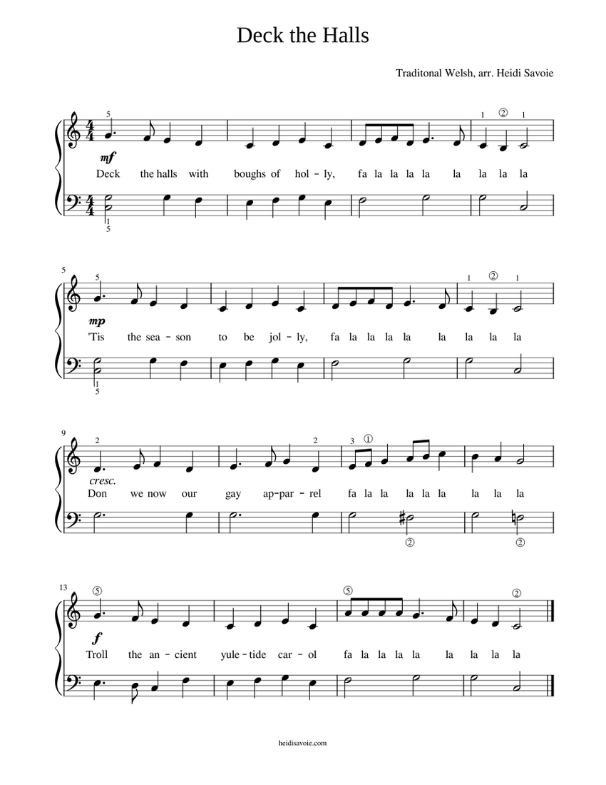Deck the Halls Sheet music for Piano (Solo) | Musescore.com