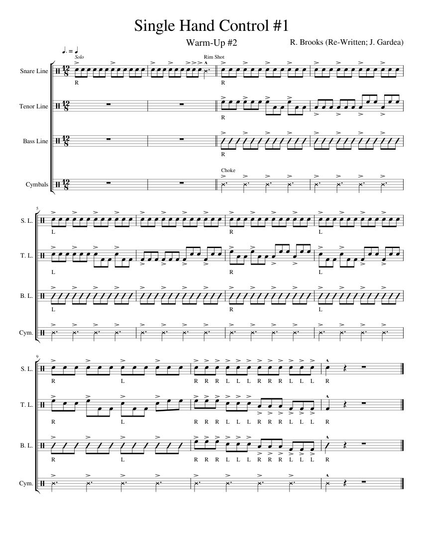 Single Hand Control #1 (Progressive Drumline Exercises) - C.H.S.M.B.T ...