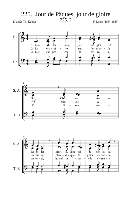225. Jour de Pâques, jour de gloire Sheet music for Piano, Soprano (Piano-Voice) | Musescore.com