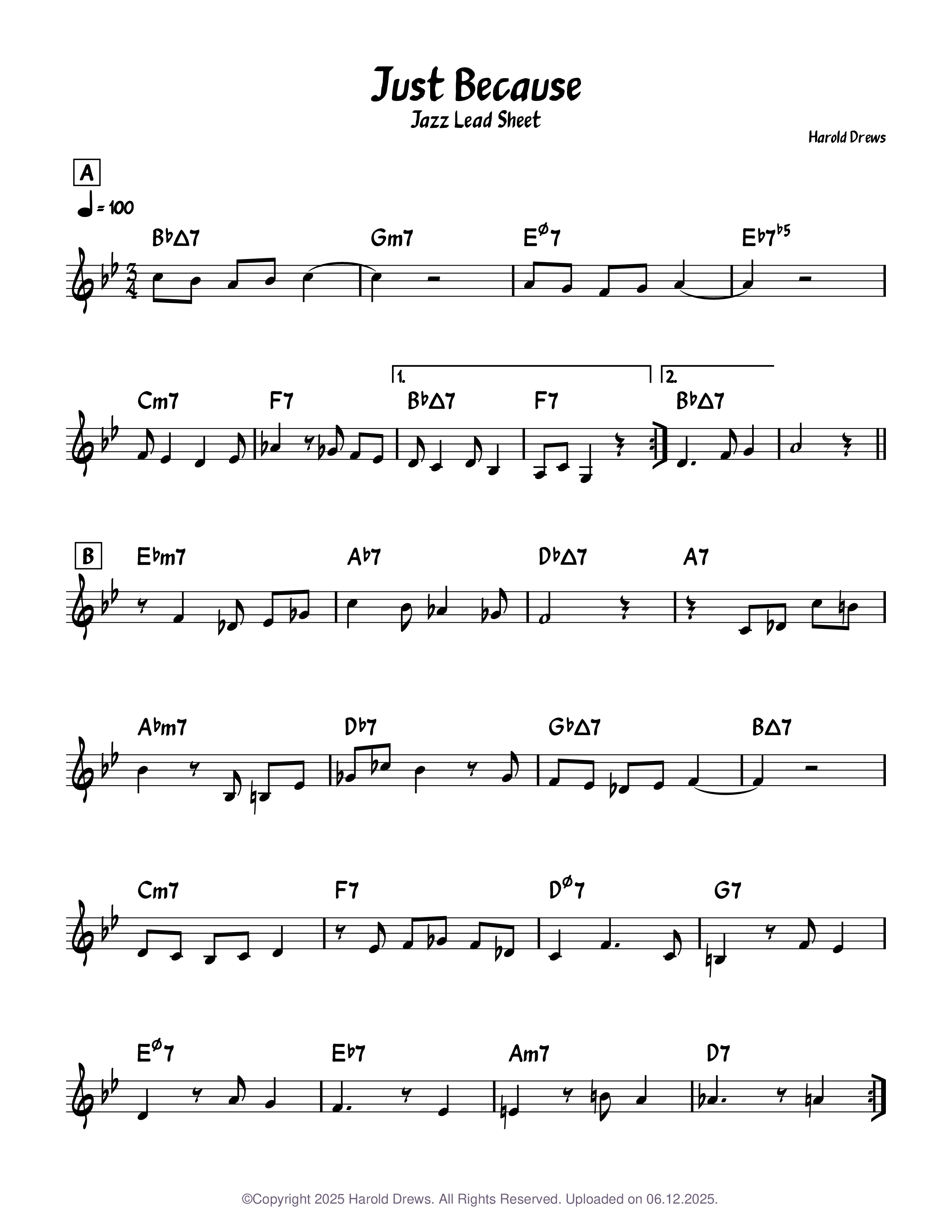 Just Because Sheet music for Vibraphone (Jazz Band) | Musescore.com