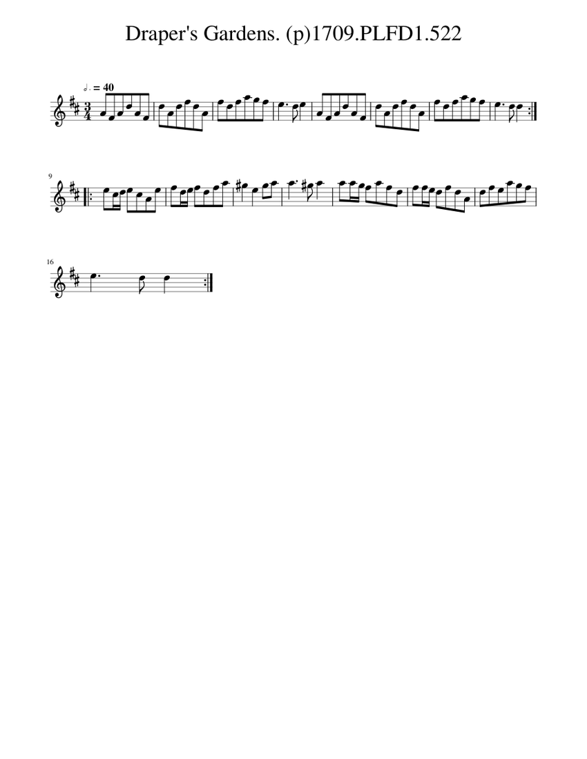 Draper's Gardens. (p)1709.PLFD1.522 Sheet music for Piano (Solo) Easy ...