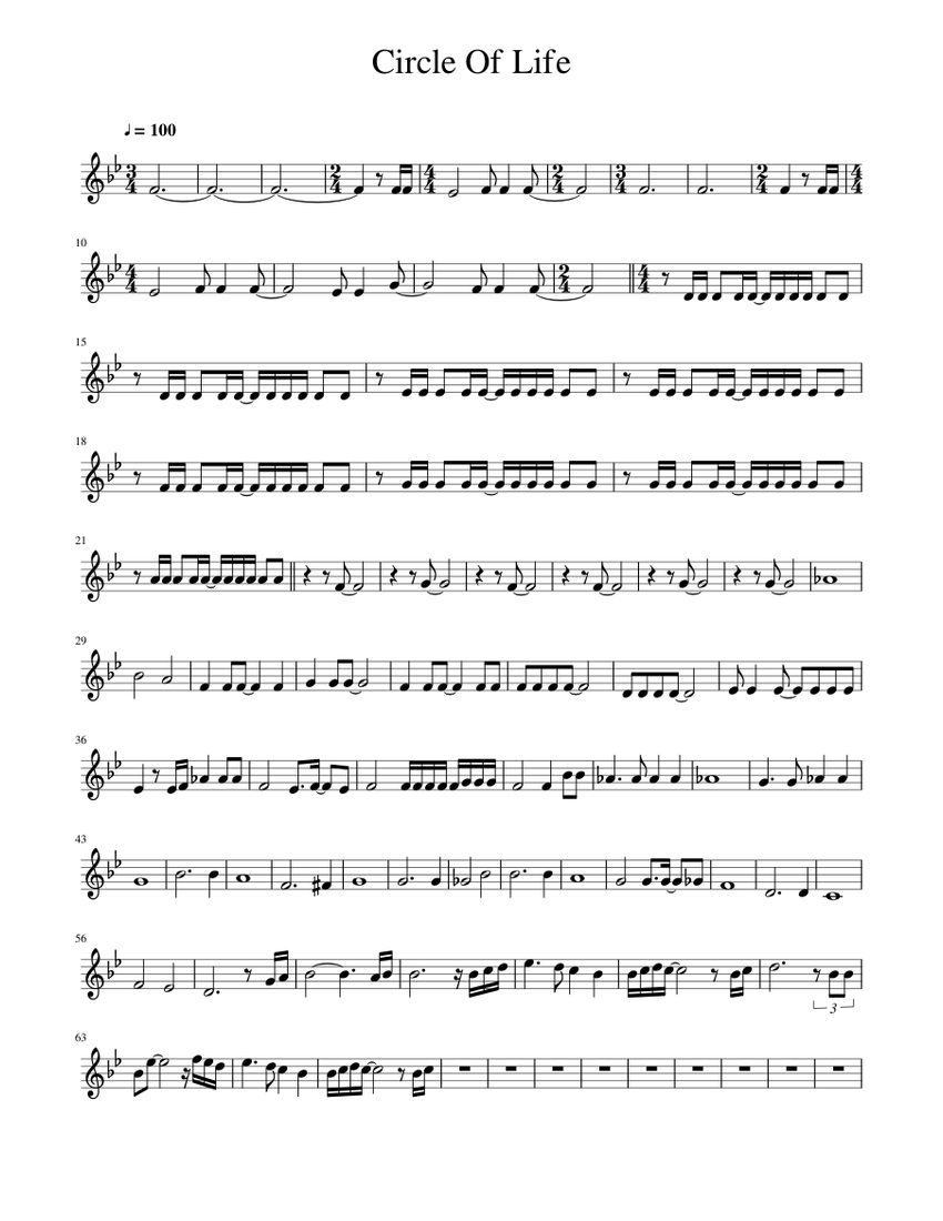 Circle Of Life Sheet music for Piano (Solo) Easy | Musescore.com
