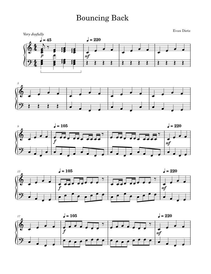 Bouncing Back Sheet music for Piano (Solo) Easy | Musescore.com