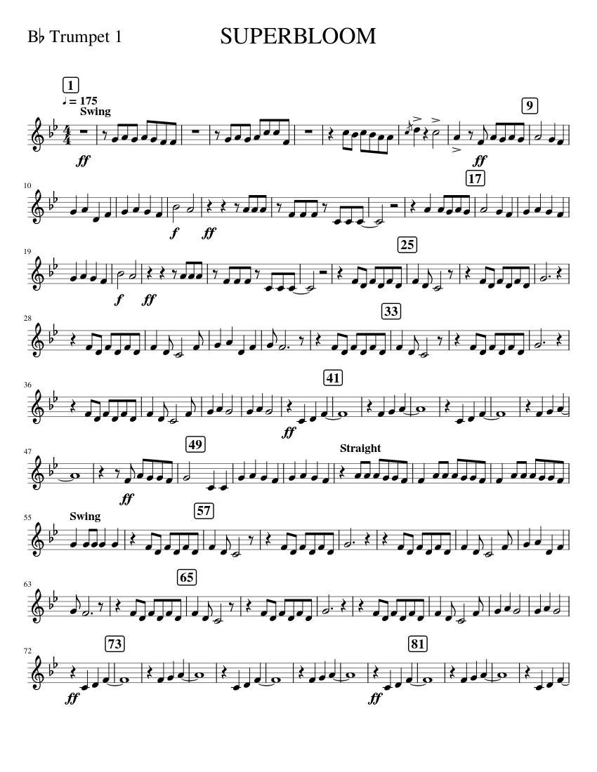 B♭ Trumpet 1-Bb Trumpet 1 Sheet music for Trumpet in b-flat (Solo ...