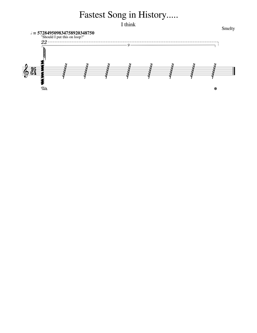 Fastest Song in History Sheet music for Piano (Solo) Easy | Musescore.com
