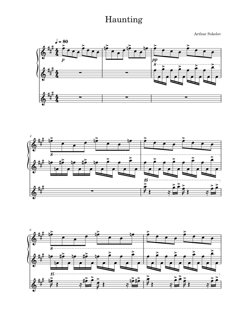 Haunting by Arthur Sokolov - piano tutorial