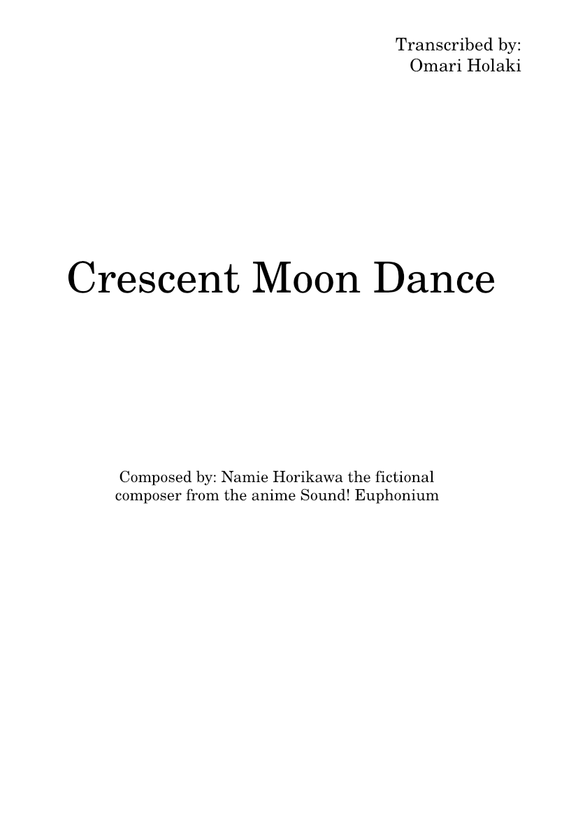 Crescent Moon Dance – Akito Matsuda (Namie Horikawa) Sheet music for Trombone, Tuba, Tambourine ...