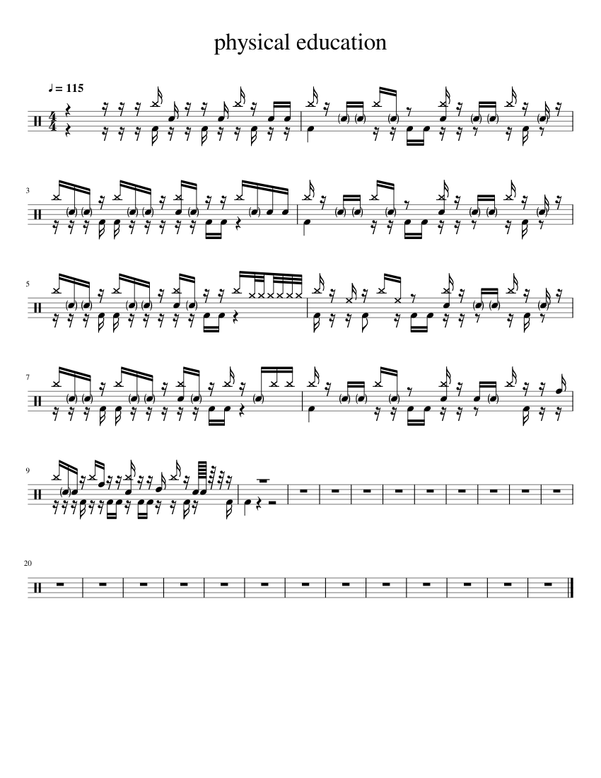 physical education Sheet music for Drum group (Solo) | Musescore.com