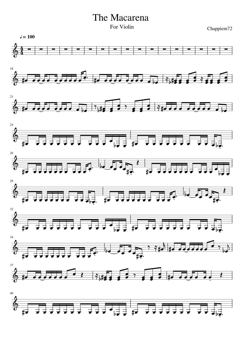 The Macarena Sheet Music for Viol (Solo) | MuseScore.com